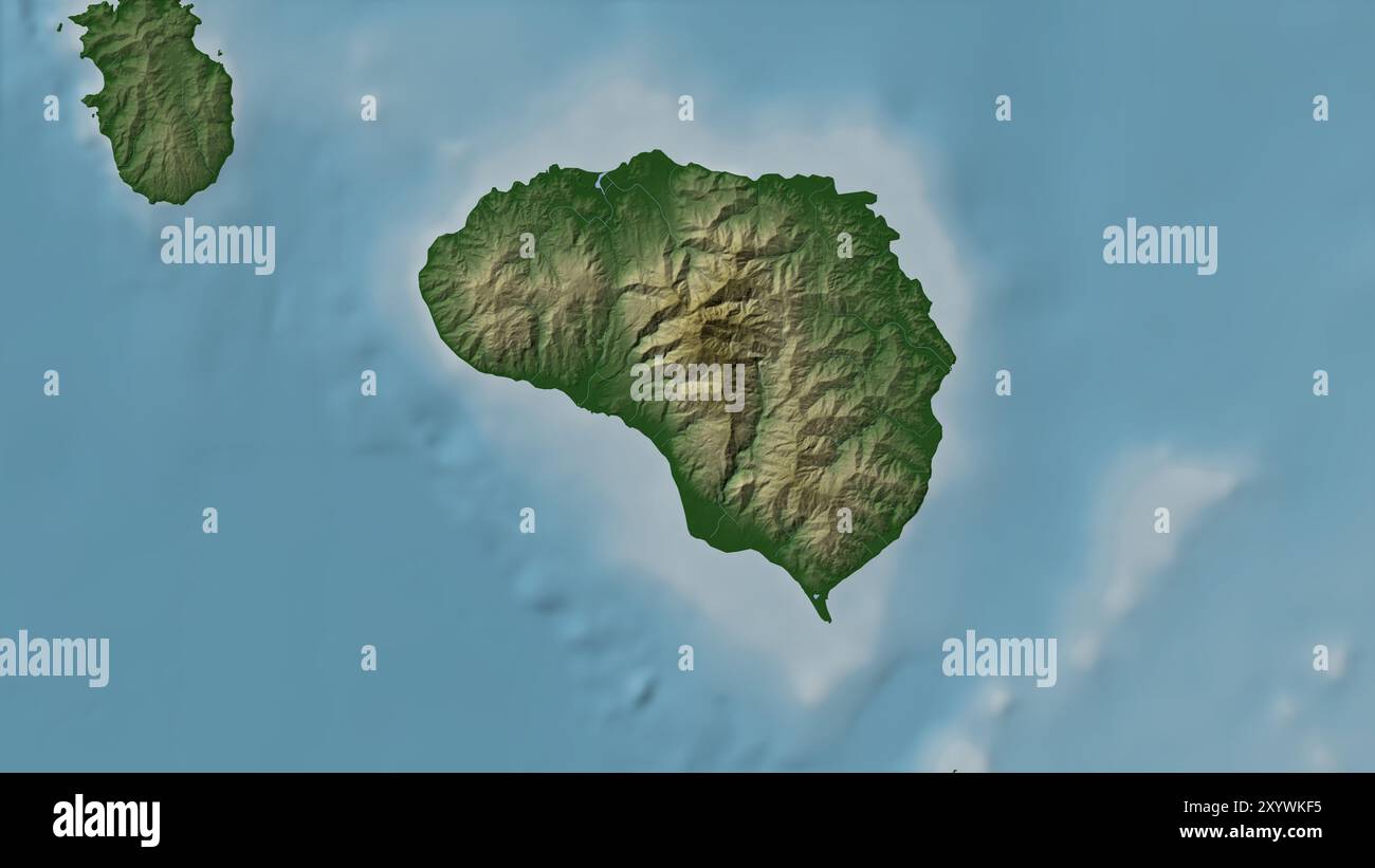 Sibuyan Island in the Philippine Sea on a colored elevation map Stock ...