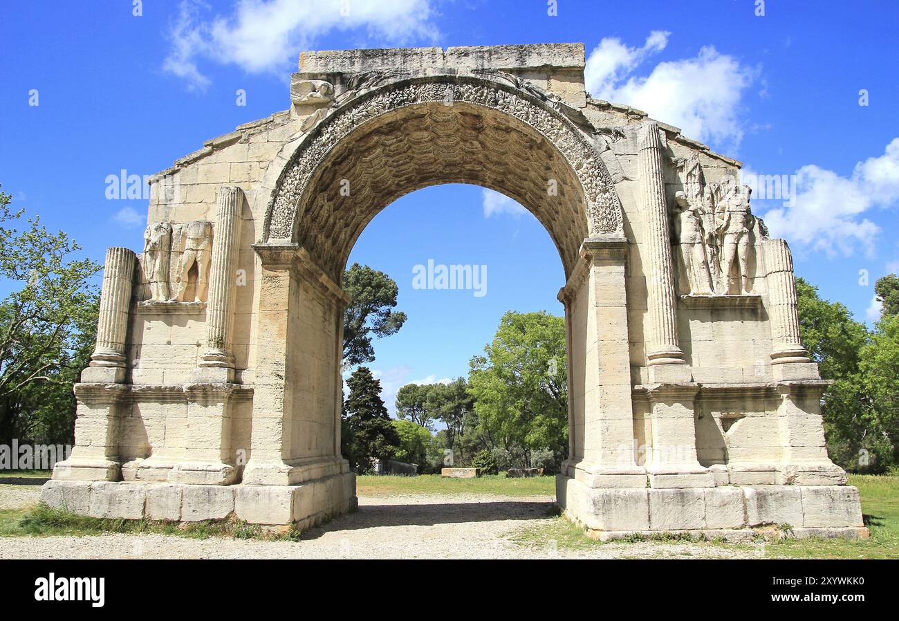 Roman triumphal arch, les Antiques, Glanum, France, Europe Stock Photo ...
