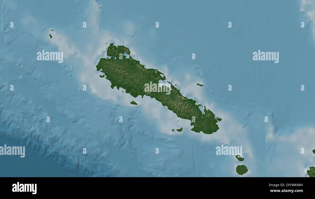 Pulau Simeulue in the Indian Ocean on a colored elevation map Stock ...
