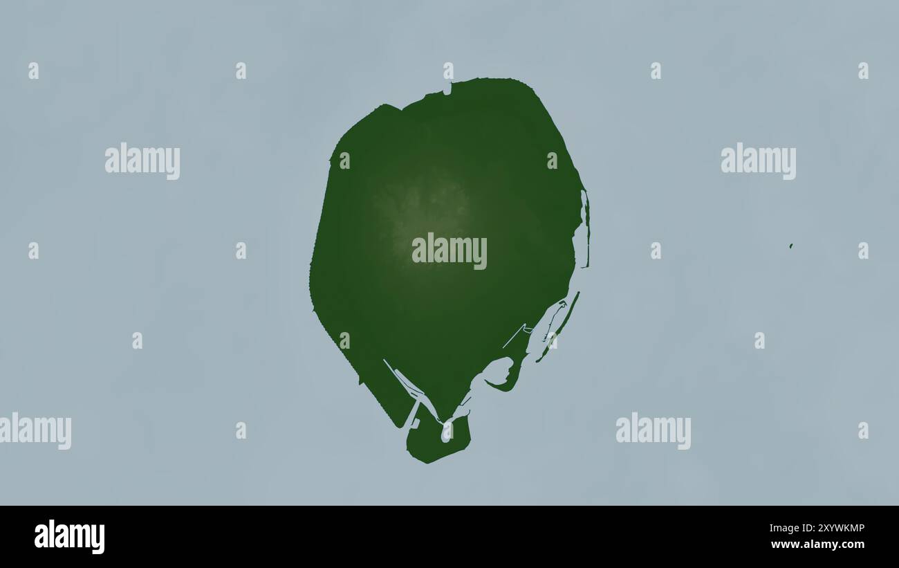 Sir Bani Yas Island in the Persian Gulf on a colored elevation map ...