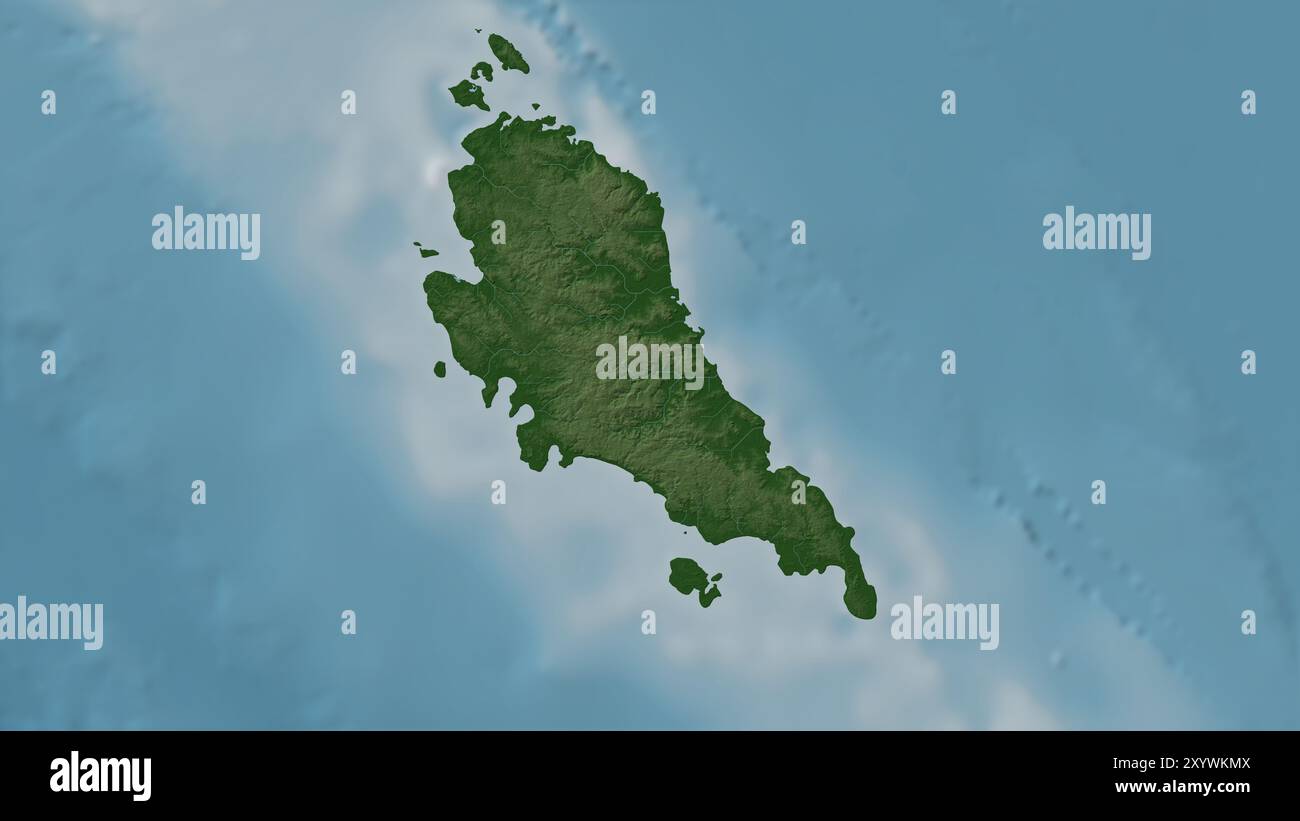 Pulau Sipora in the Indian Ocean on a colored elevation map Stock Photo ...
