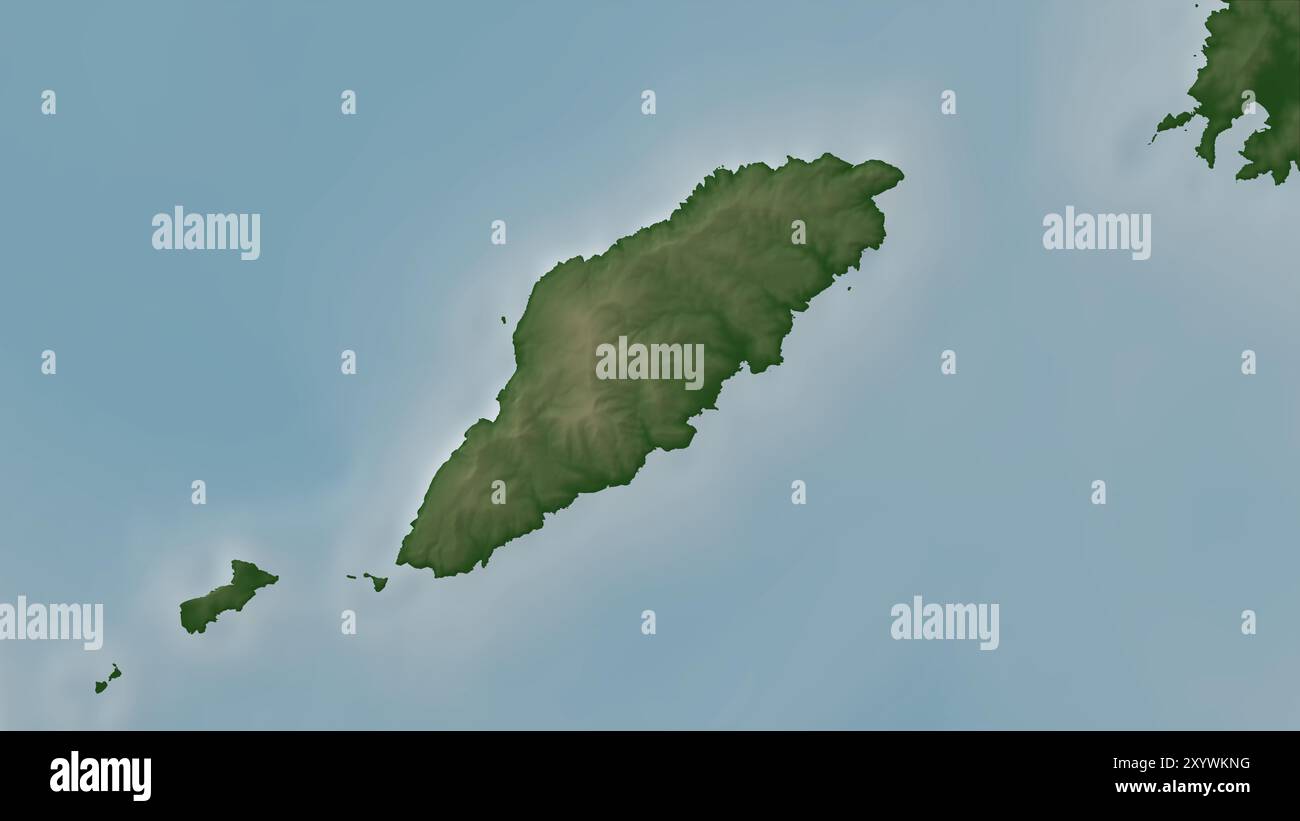 Sikinos Island in the Aegean Sea on a colored elevation map Stock Photo ...