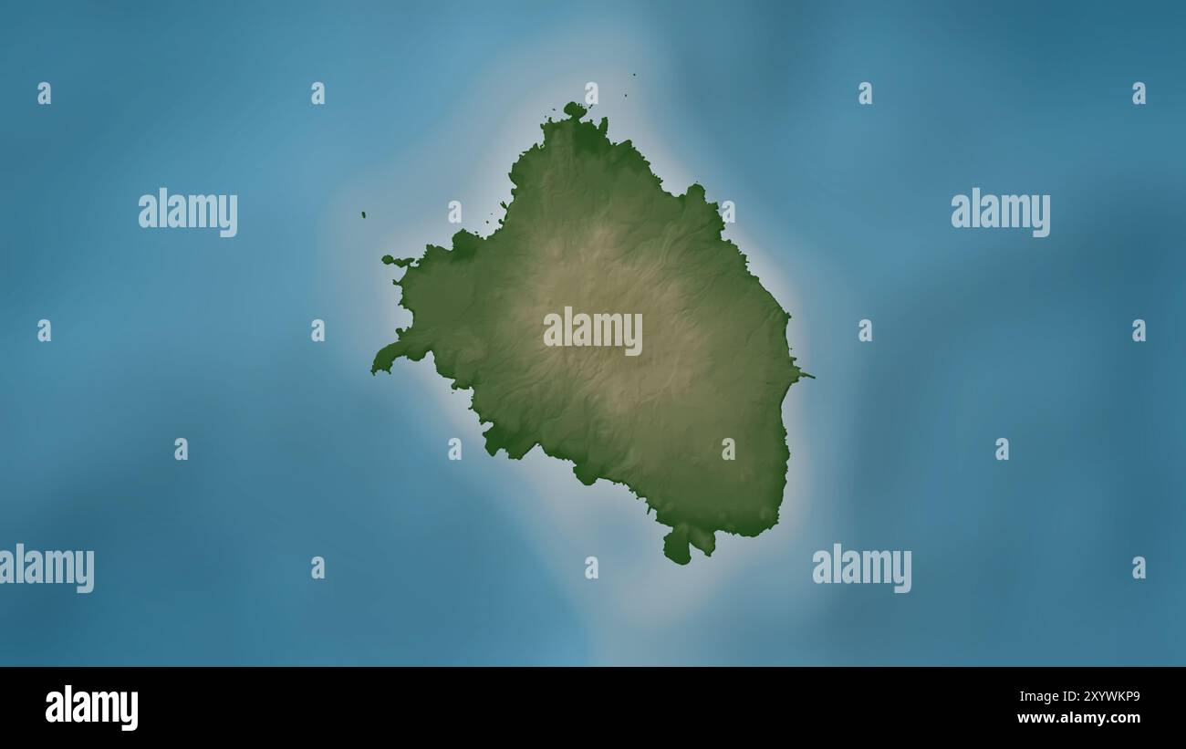 Socorro Island in the North Pacific Ocean on a colored elevation map ...