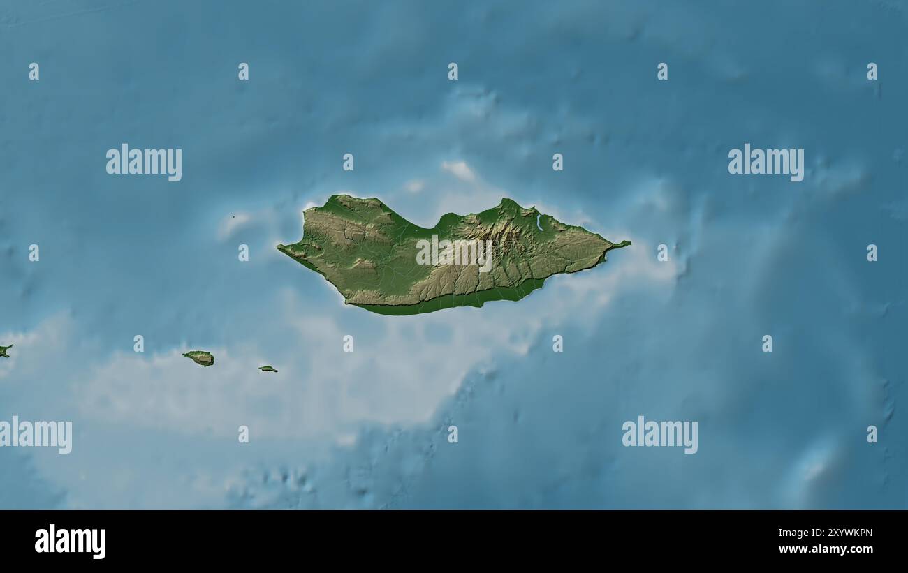 Socotra Island in the Arabian Sea on a colored elevation map Stock ...