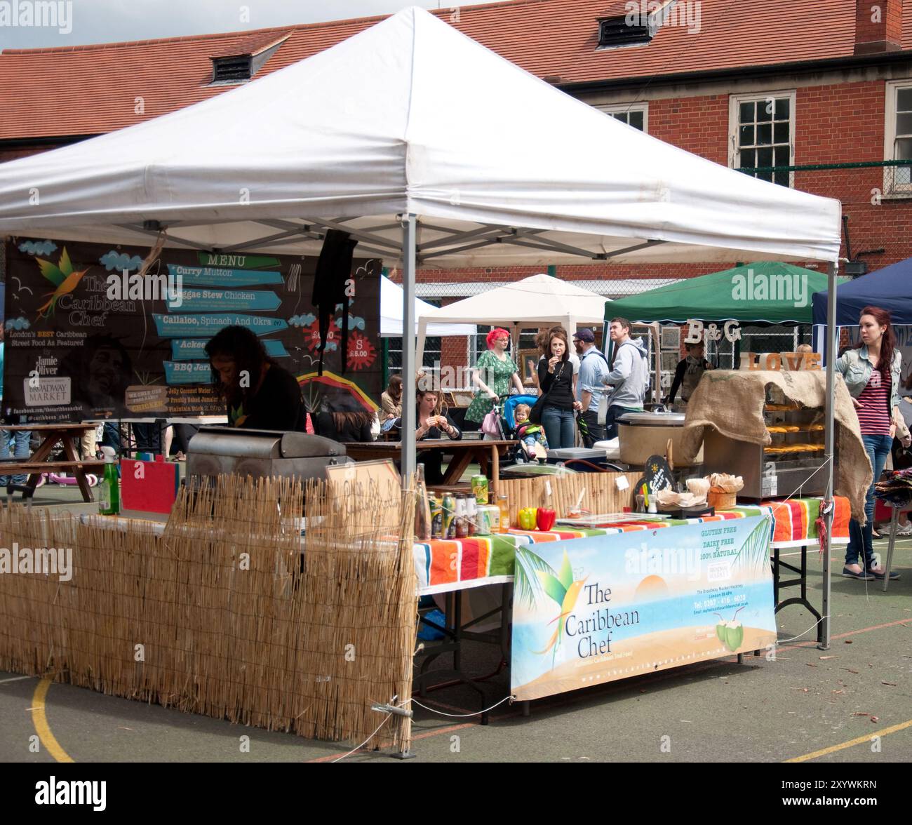 Food stalls, Harringay Market, Harringay, London, UK Stock Photo - Alamy
