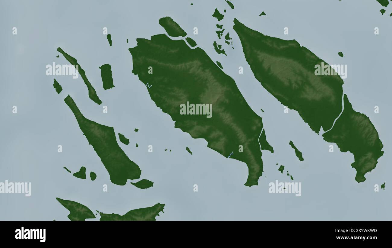 Pulau Sugi in the South China Sea on a colored elevation map Stock ...
