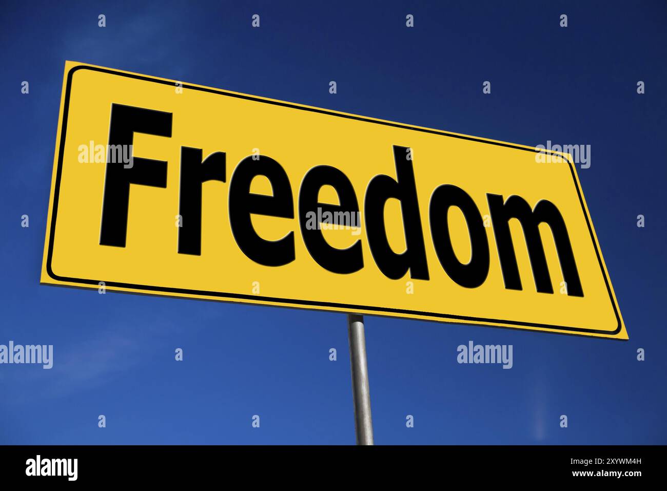 Freedom Road Sign. Blue Sky and Clouds Stock Photo - Alamy