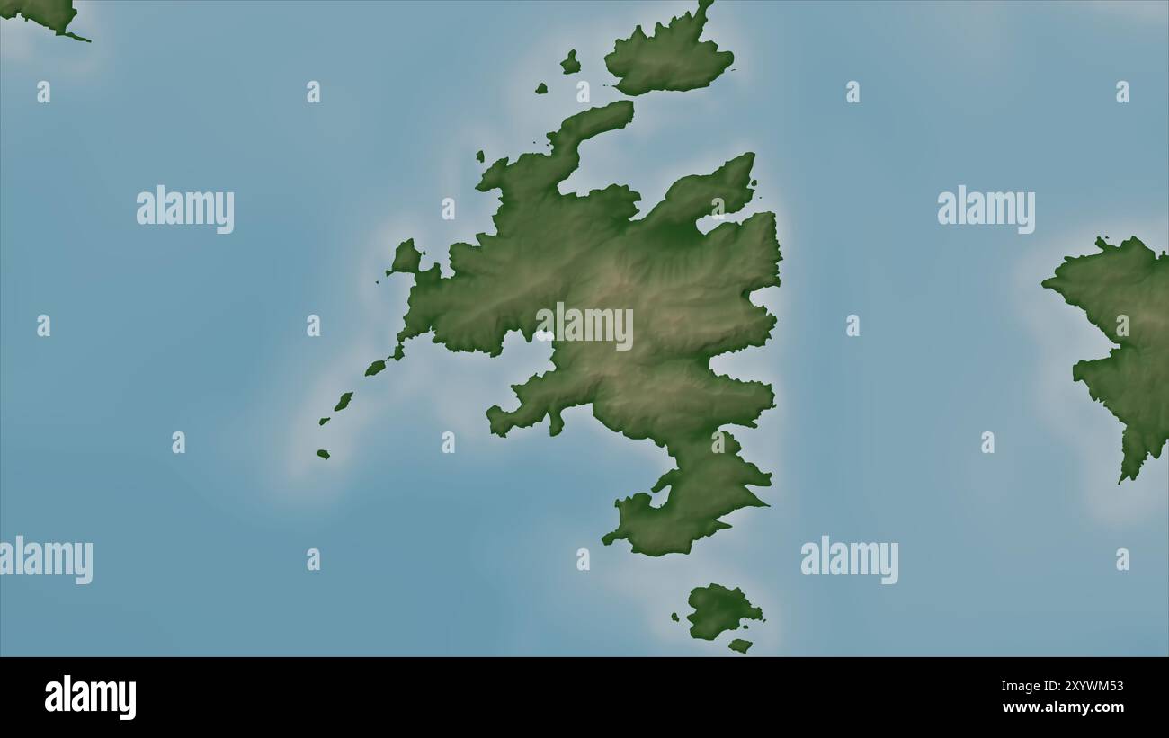 Symi Island in the Aegean Sea on a colored elevation map Stock Photo ...