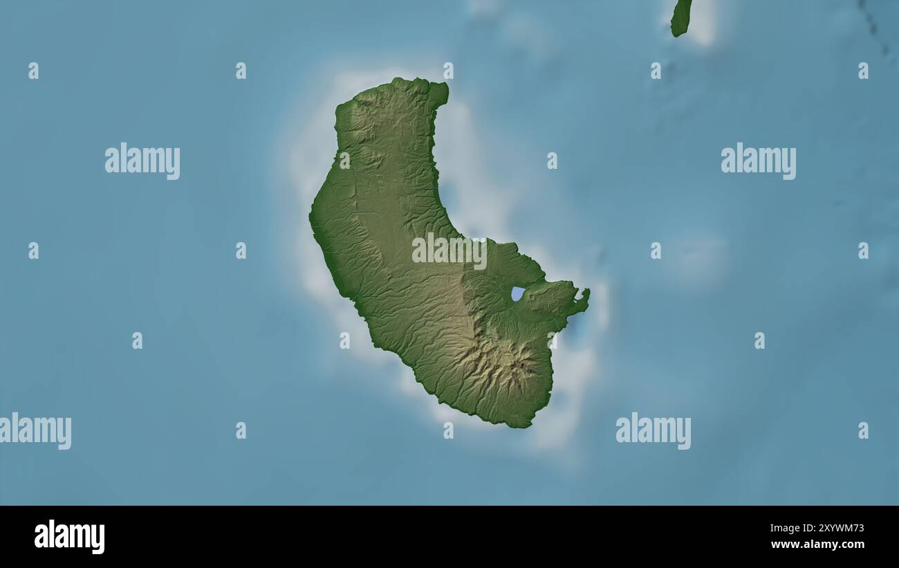 Tanna Island in the Coral Sea on a colored elevation map Stock Photo ...