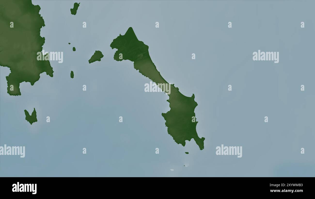 Thistle Island in the Great Australian Bight on a colored elevation map ...