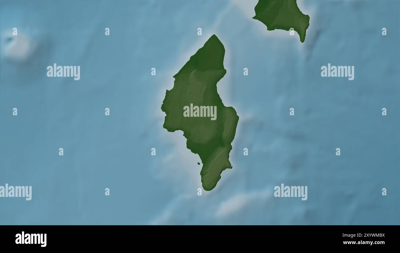 Tinian Island in the Philippine Sea on a colored elevation map Stock ...