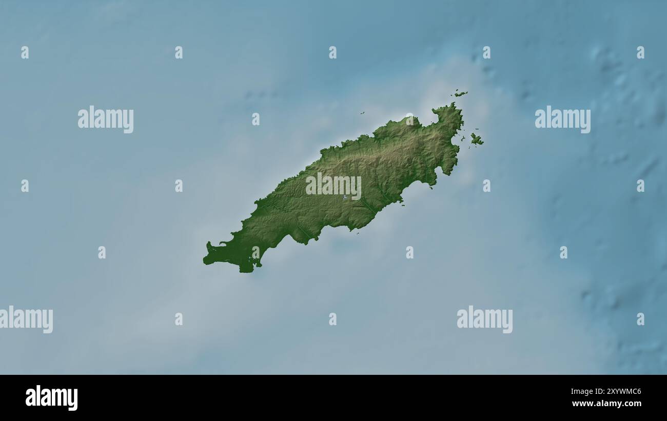 Tobago Island in the Caribbean Sea on a colored elevation map Stock ...