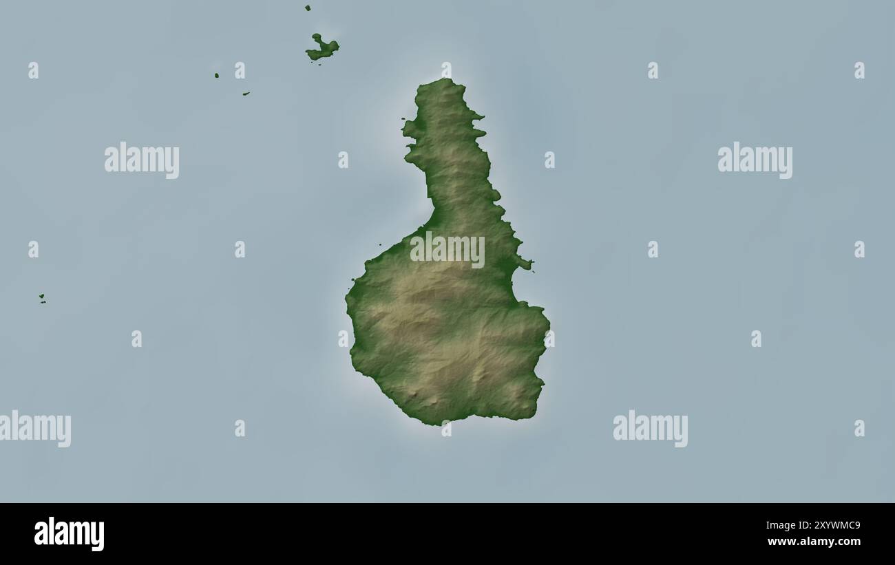 Pulau Tioman in the South China Sea on a colored elevation map Stock ...