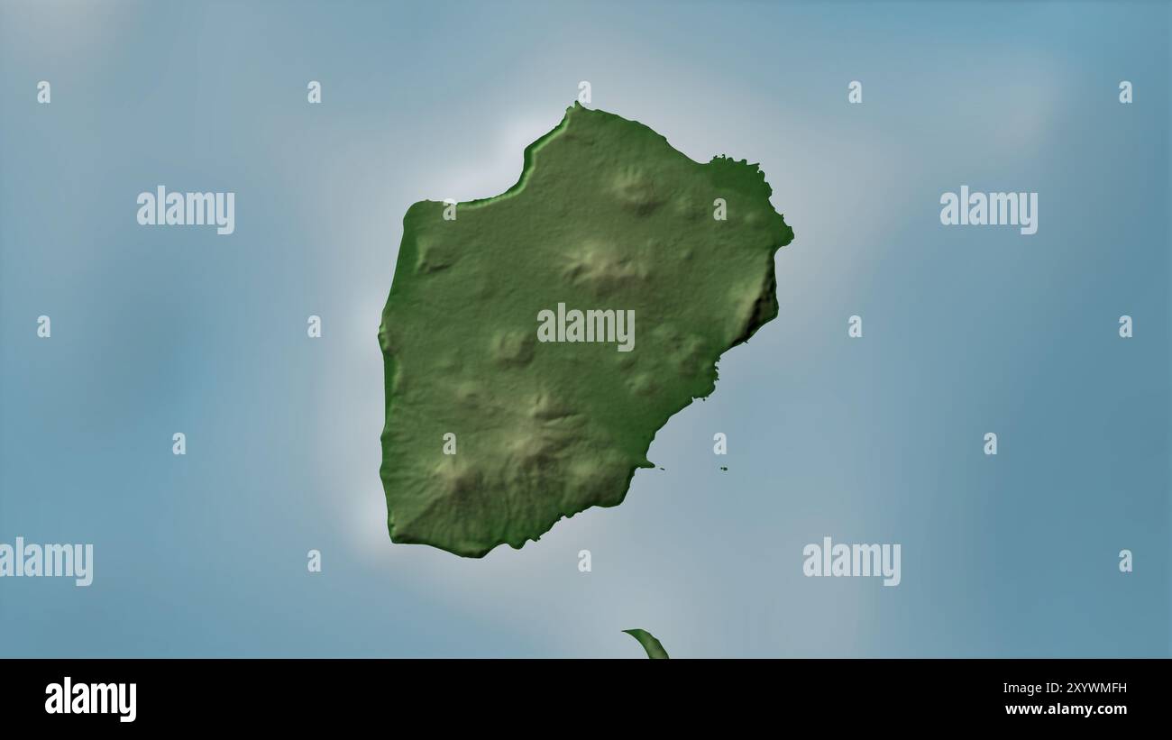 Tongoa Island in the Coral Sea on a colored elevation map Stock Photo ...