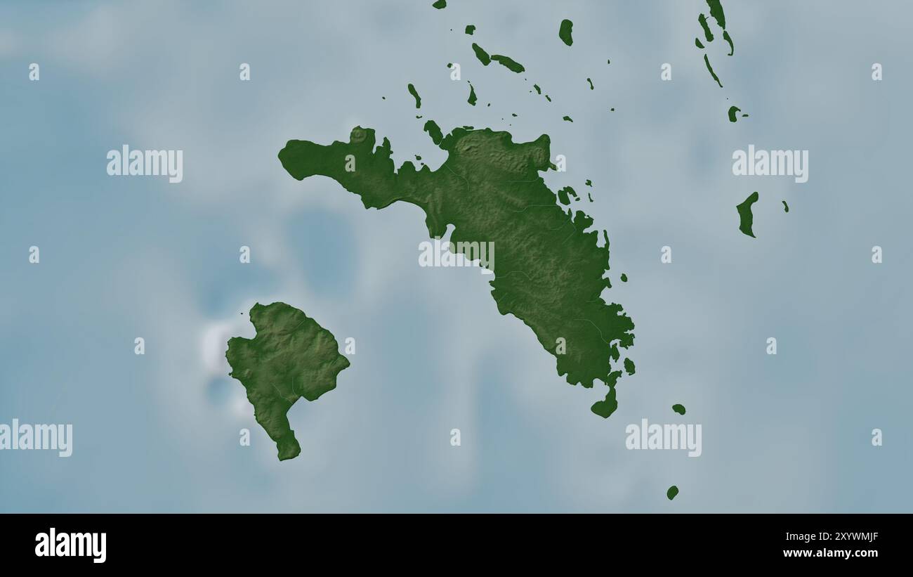 Pulau Tuangku in the Indian Ocean on a colored elevation map Stock ...