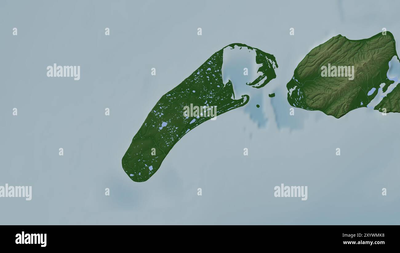Tugidak Island in the Gulf of Alaska on a colored elevation map Stock ...