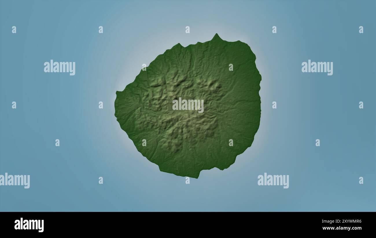 Pulau Unauna in the Gulf of Tomini on a colored elevation map Stock ...