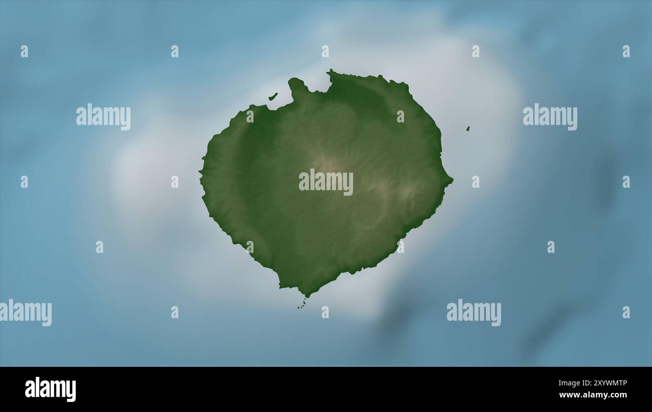 Unea Island in the Bismarck Sea on a colored elevation map Stock Photo ...