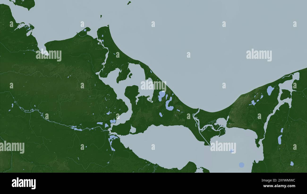 Uznam - Usedom Island in the Baltic Sea on a colored elevation map ...