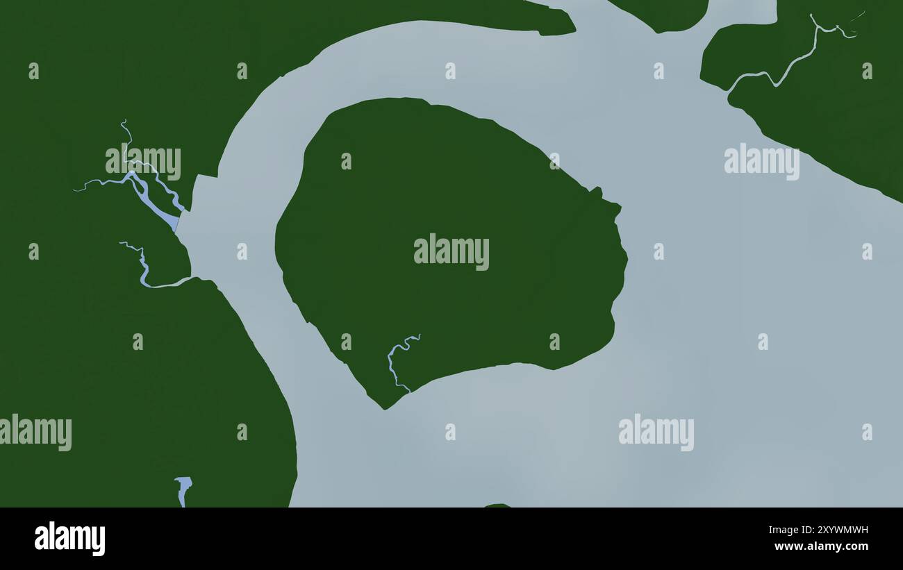 Urir Char Island in the Bay of Bengal on a colored elevation map Stock ...