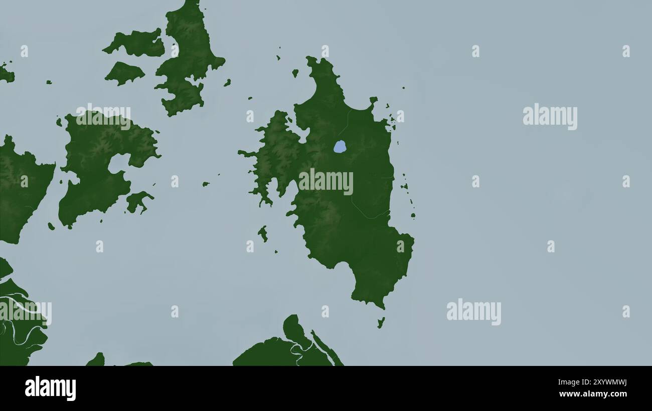 Vanderlin Island in the Arafura Sea on a colored elevation map Stock ...