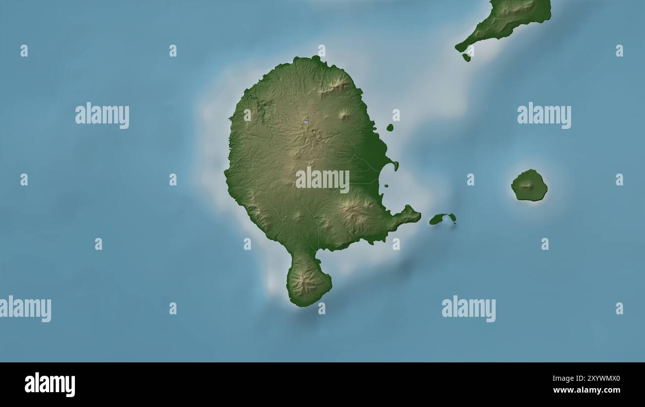 Vanua Lava Island in the Coral Sea on a colored elevation map Stock ...