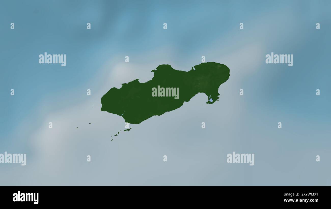 Utila Island in the Caribbean Sea on a colored elevation map Stock ...