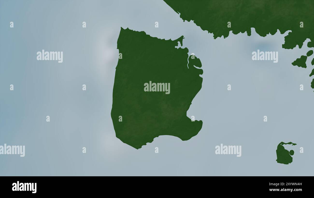 Pulau Wamar in the Arafura Sea on a colored elevation map Stock Photo ...