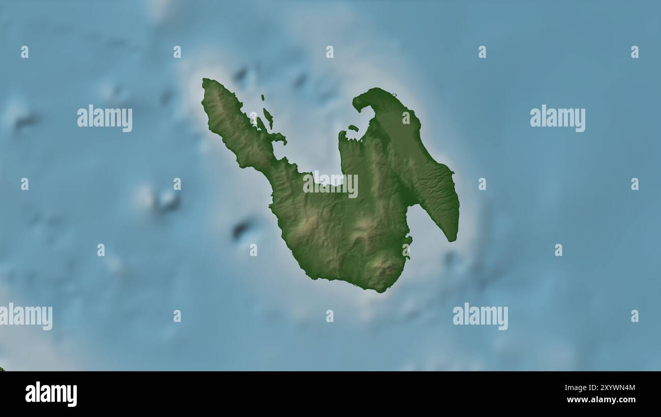 Pulau Weh in the Andaman or Burma Sea on a colored elevation map Stock ...