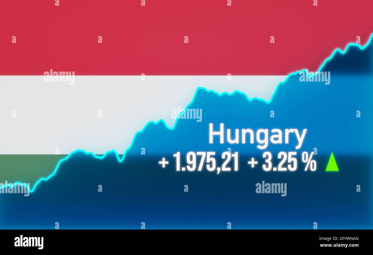 Hungaria stock market up, rising chart. Hungaria stock market up ...