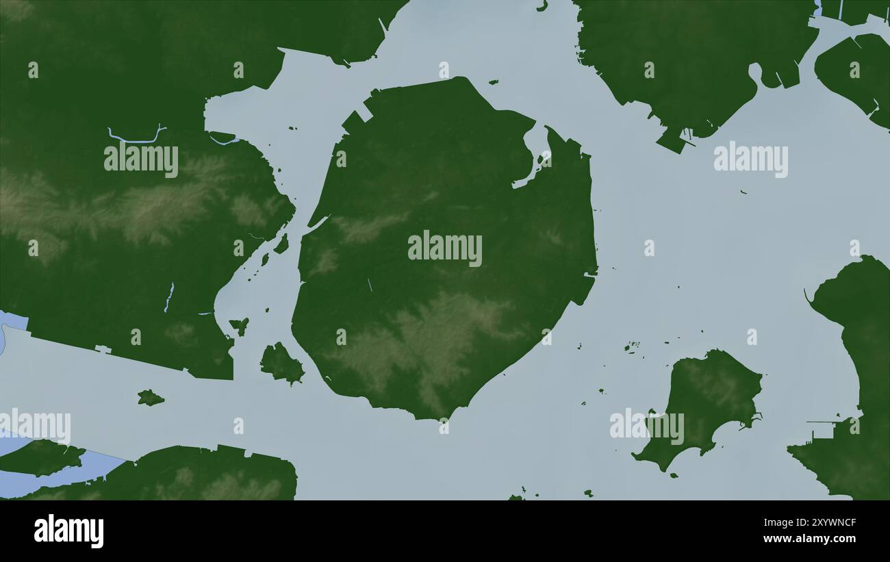 Xiamen Island in the South China Sea on a colored elevation map Stock ...