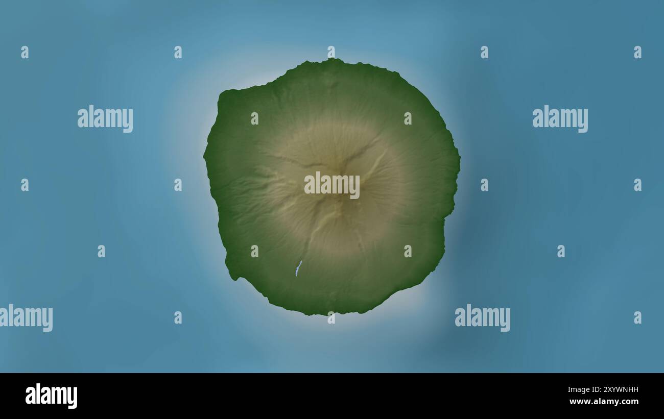 Manam Island in the Bismarck Sea on a colored elevation map Stock Photo ...