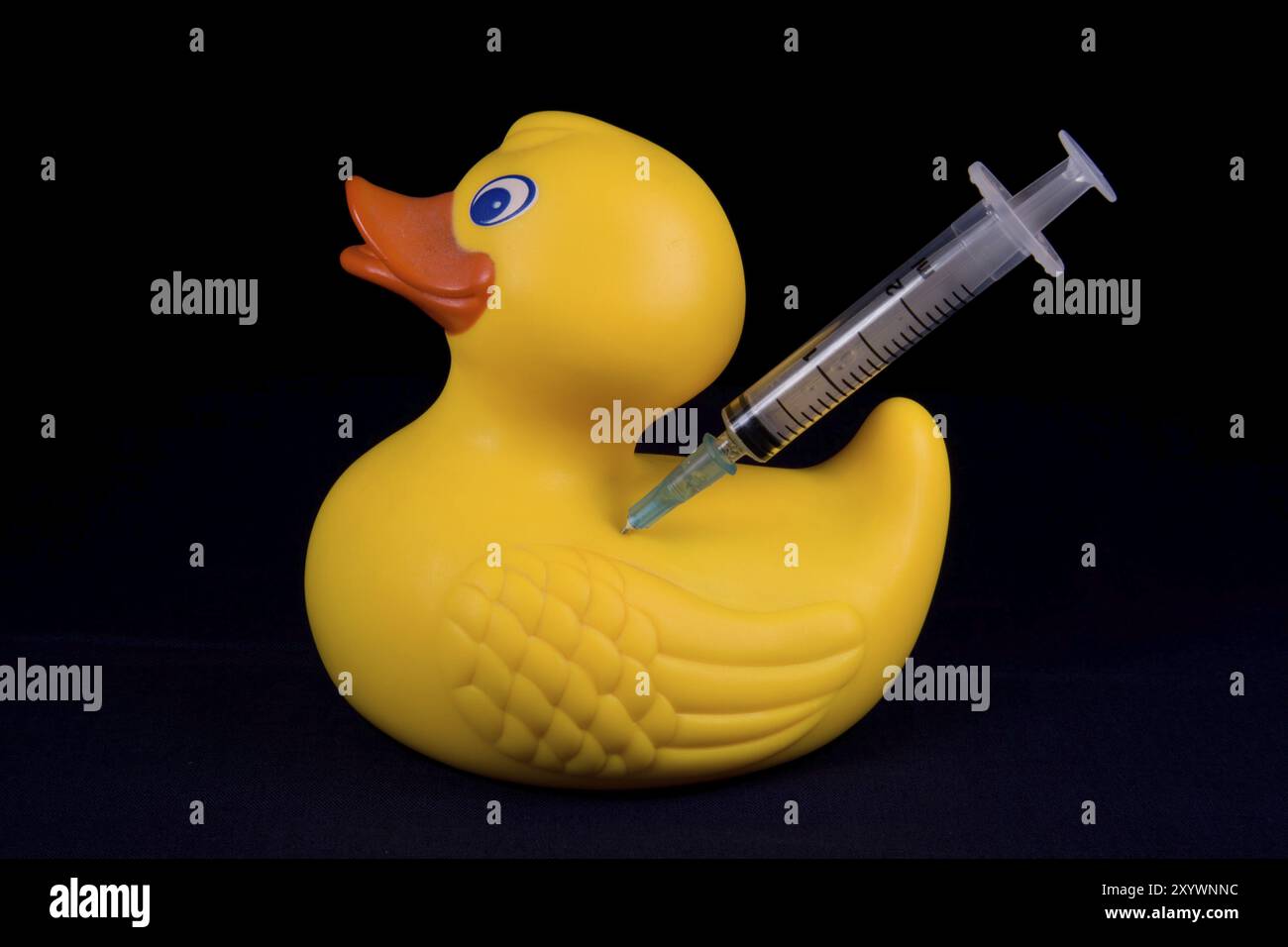 Doping duck with syringe Stock Photo - Alamy