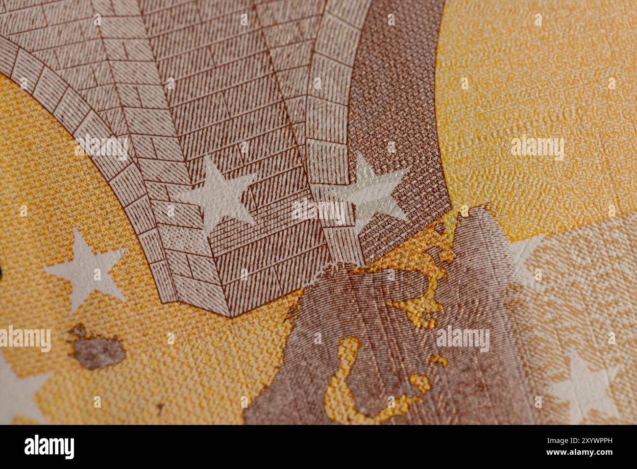 fifty euros of the new European Union, details of the 50 euro banknote ...