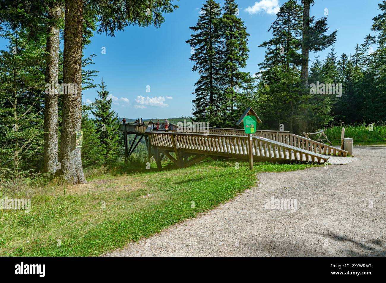 Observation deck Ellbachsee Kniebis, offers a panoramic view over the ...