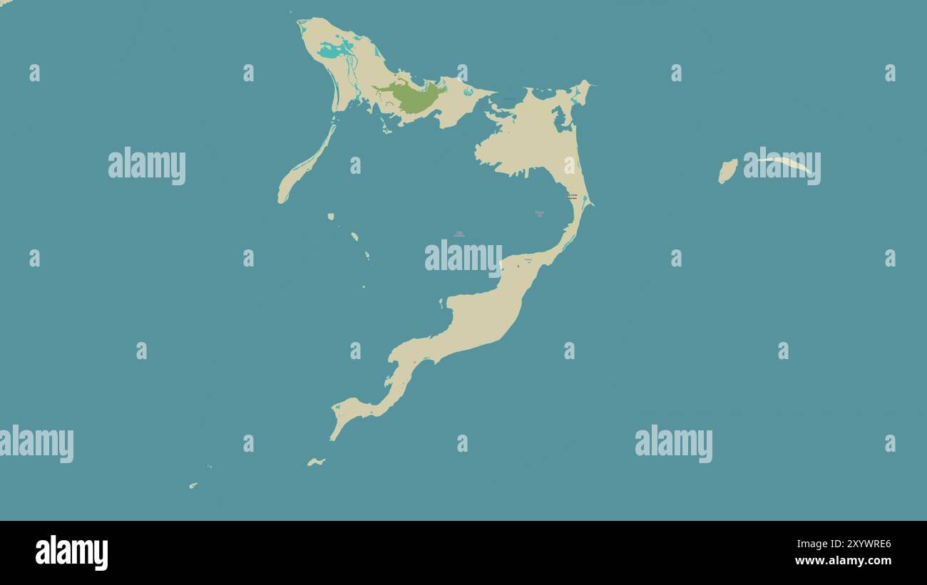 Acklins Island in the North Atlantic Ocean on a topographic, OSM ...