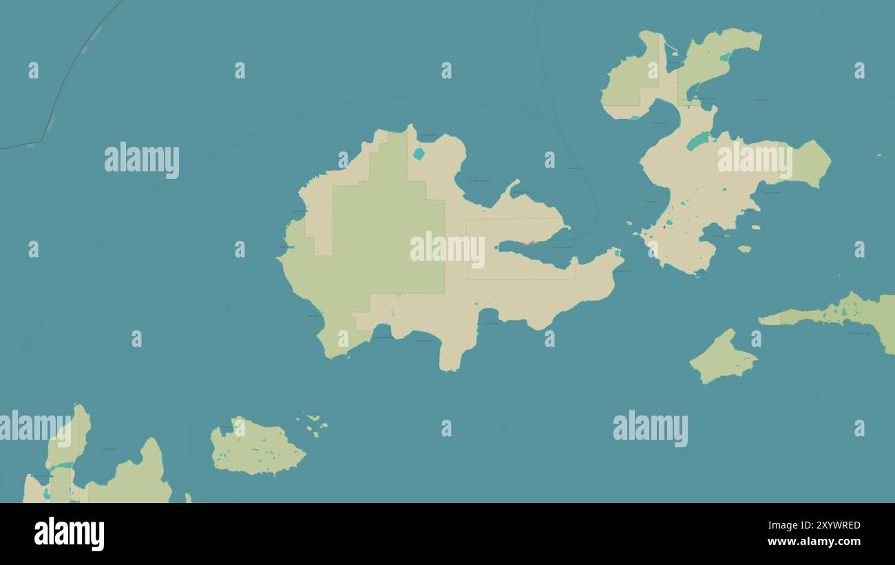 Akutan Island in the Bering Sea on a topographic, OSM Humanitarian ...