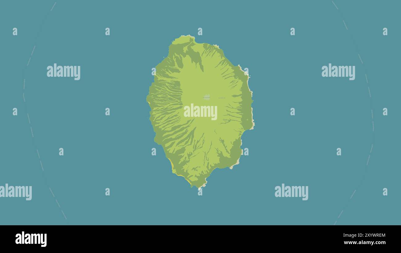 Agrihan Island in the Philippine Sea on a topographic, OSM Humanitarian ...