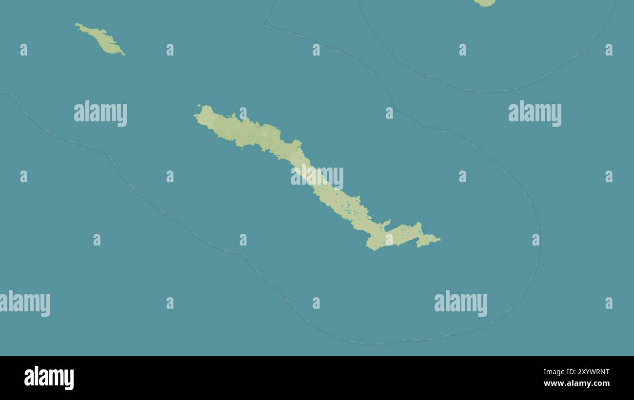 Amchitka Island in the Bering Sea on a topographic, OSM Humanitarian ...