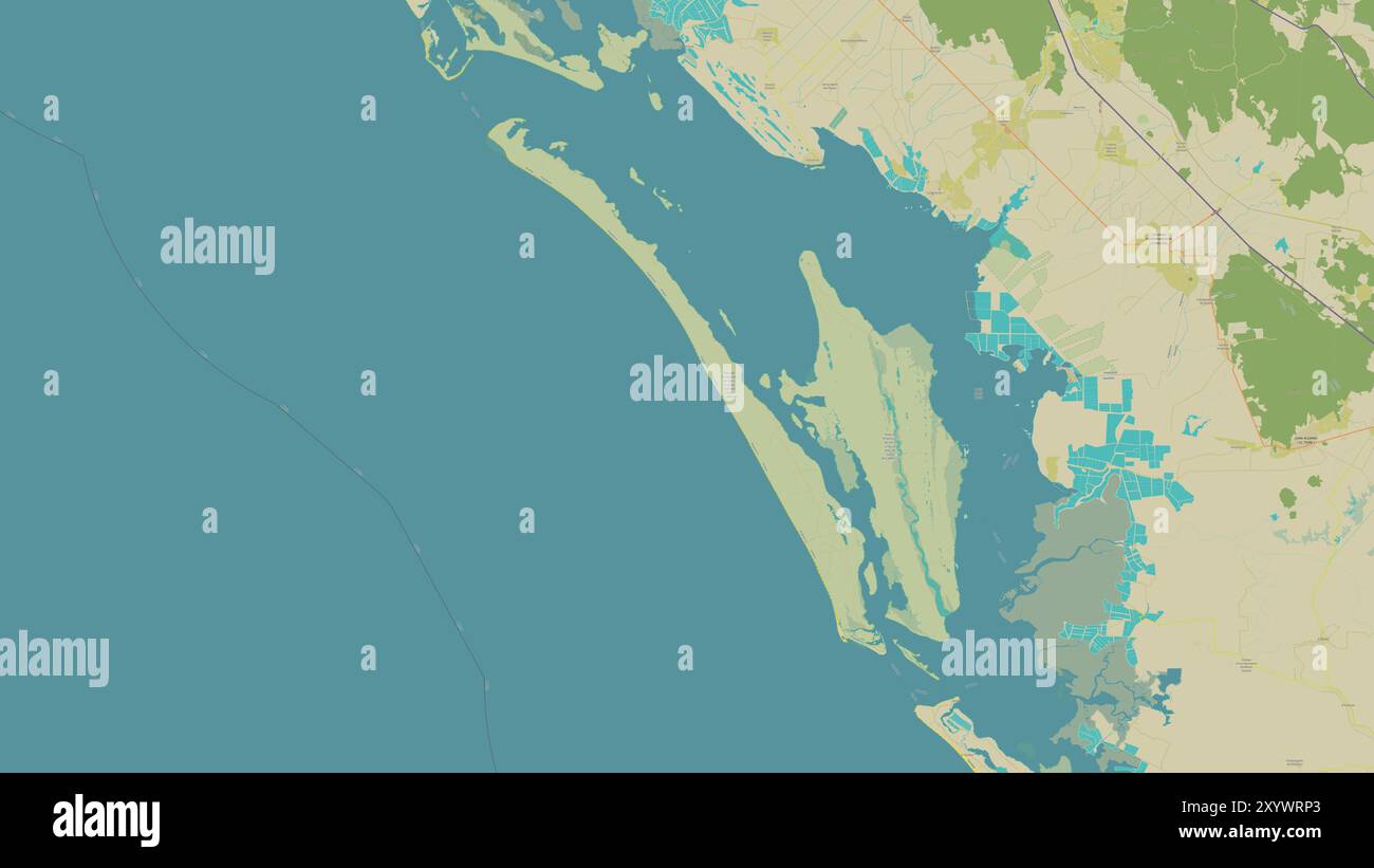 Isla Altamura in the Gulf of California on a topographic, OSM ...