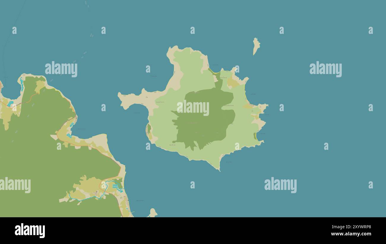 Ambil Island in the Philippine Sea on a topographic, OSM Humanitarian style map Stock Photo - Alamy