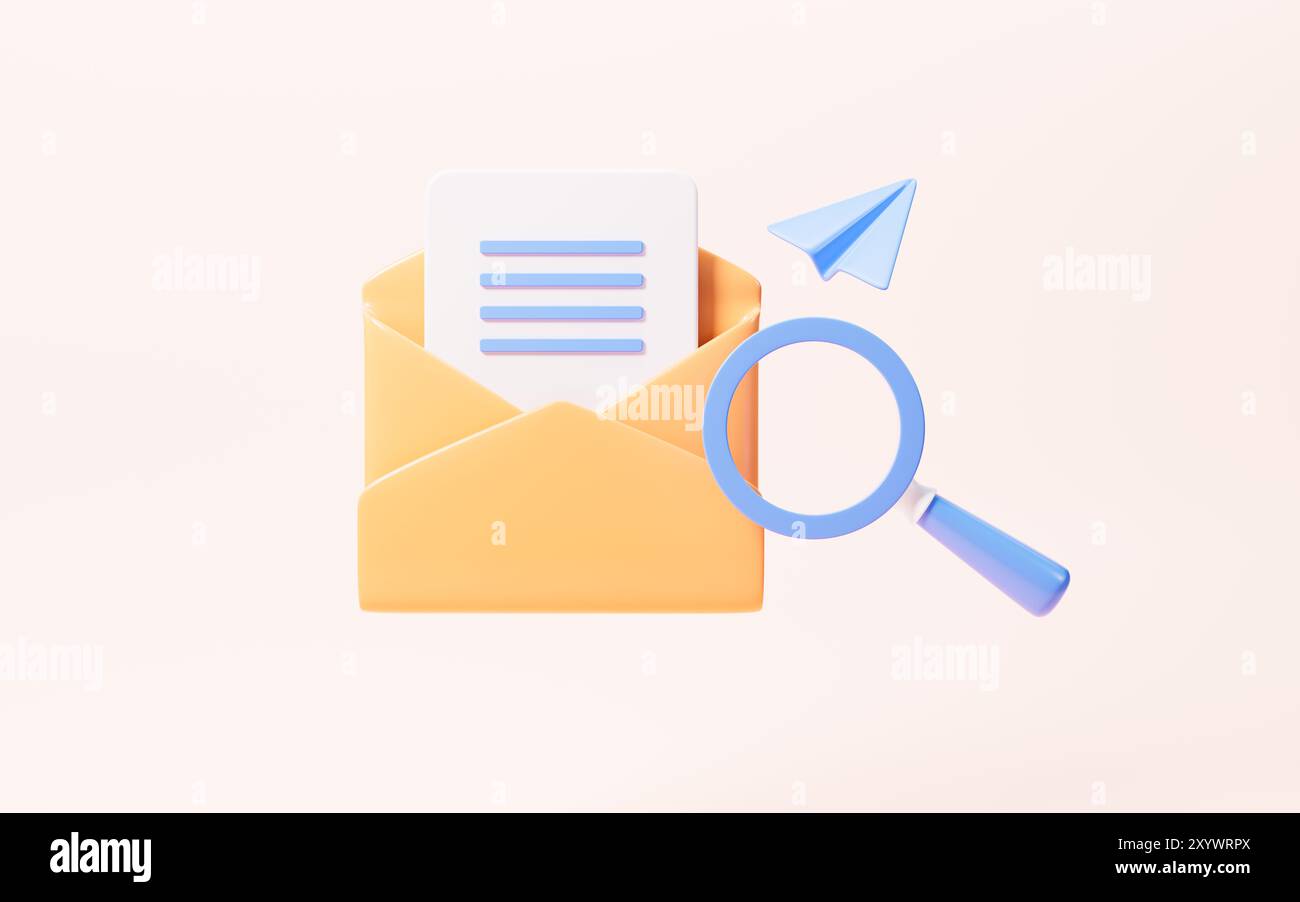 Email open magnifying glass hi-res stock photography and images - Alamy