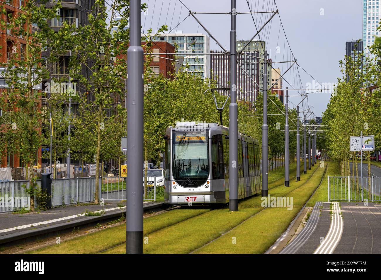 Urban greening, inner-city street Laan op Zuid, in Rotterdam's ...