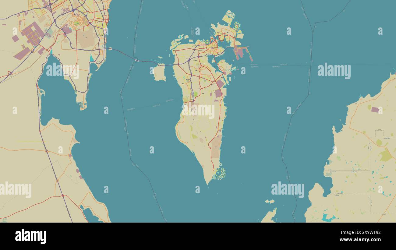 Bahrain outline map hi-res stock photography and images - Alamy