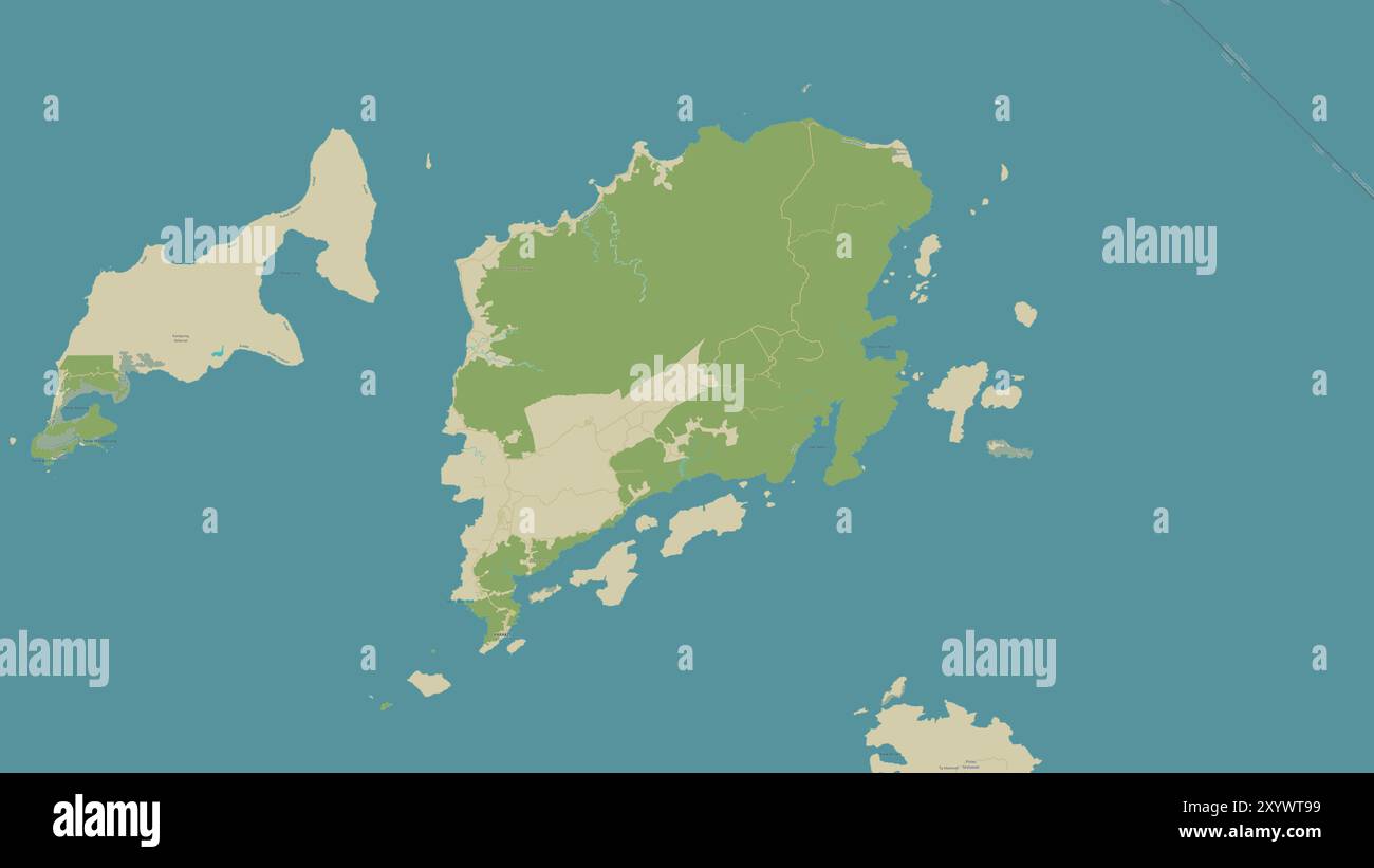 Pulau Banggi in the Sulu Sea on a topographic, OSM Humanitarian style map Stock Photo - Alamy