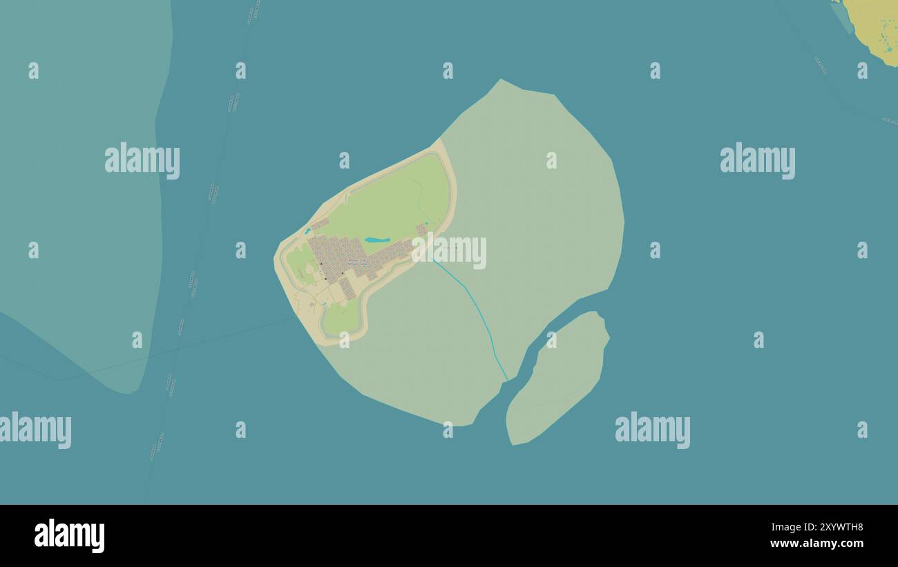 Bhasan Char Island in the Bay of Bengal on a topographic, OSM ...