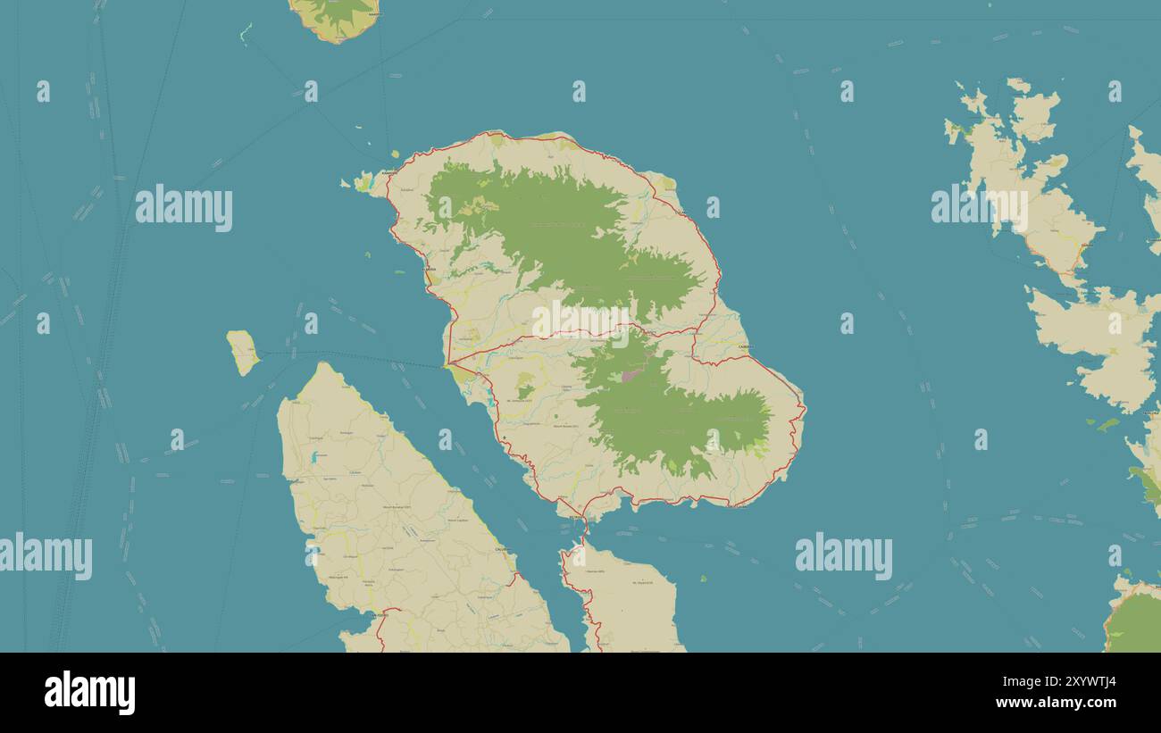 Biliran Island in the Philippine Sea on a topographic, OSM Humanitarian ...