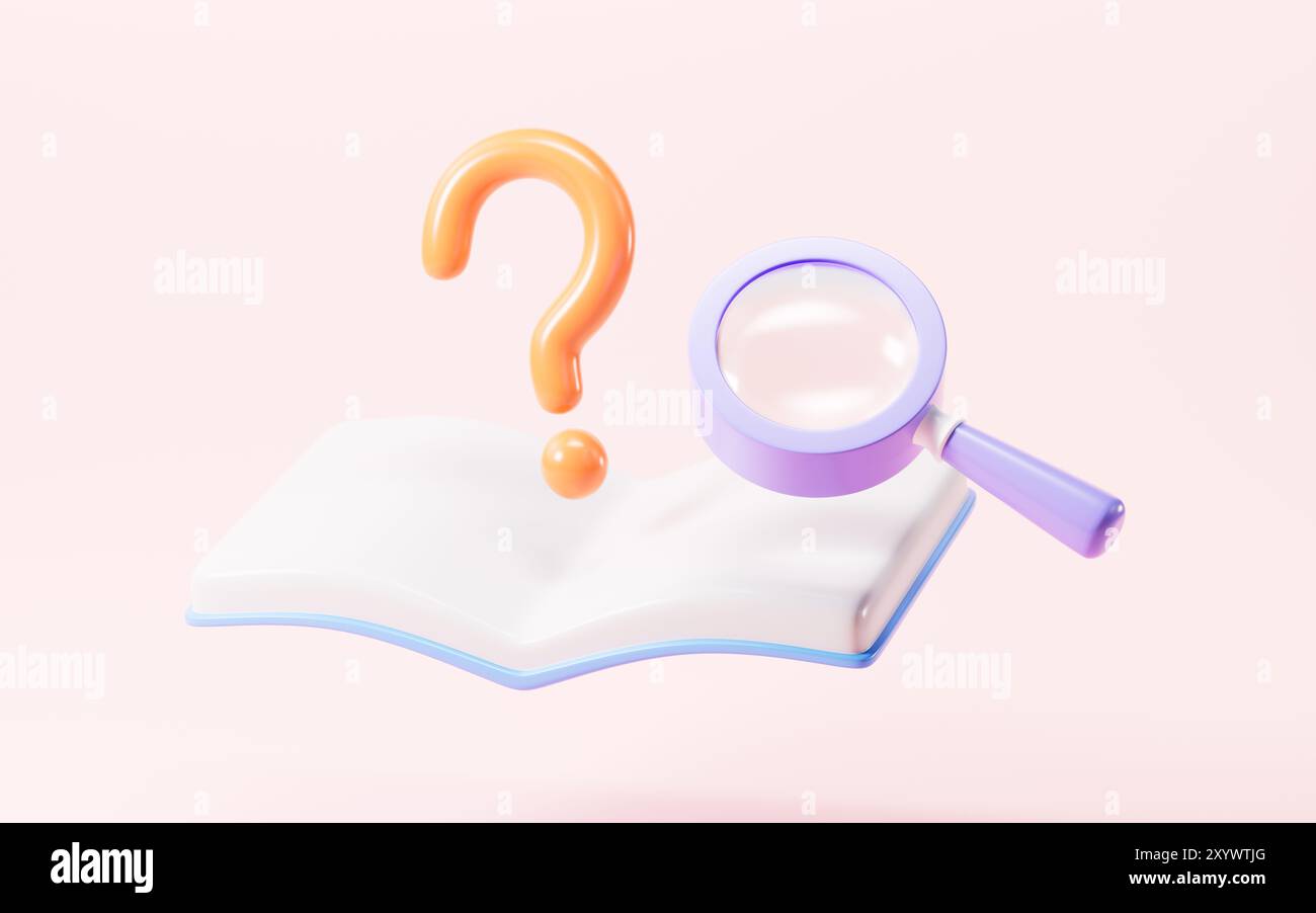 Open book question mark 3d hi-res stock photography and images - Alamy