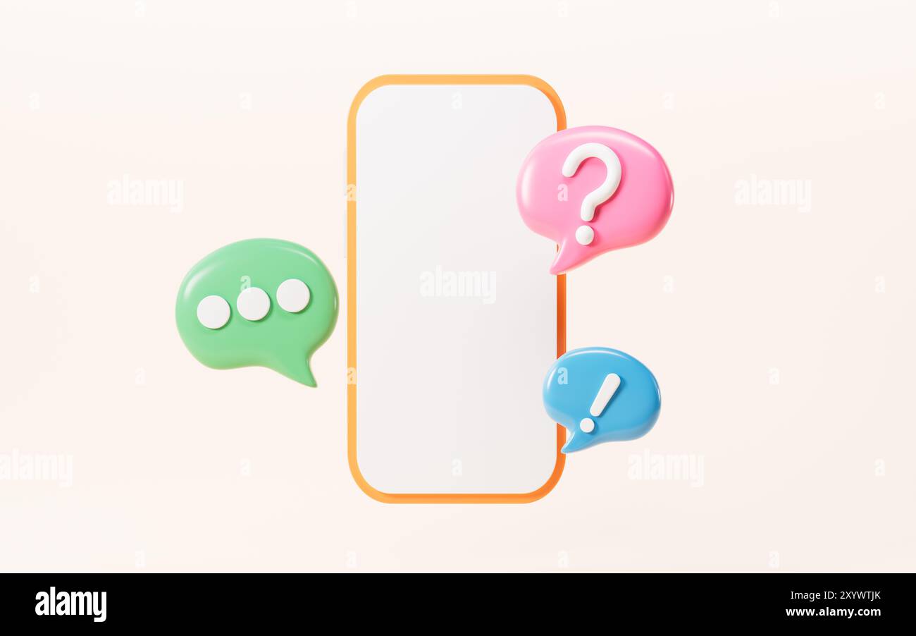 Cartoon chat bubble, message bubbles, 3d rendering. 3d illustration ...