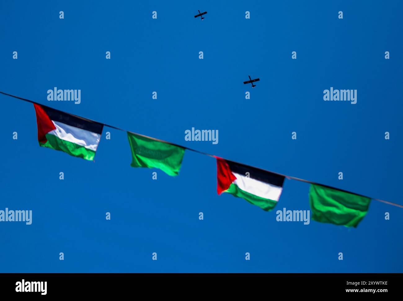 Gaza, Palestine. 14 December 2022. Gaza made drones hover above a mass ...